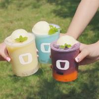 China Personalized 500ml 700ml Frosted Injection Molded PP Plastic Cups with Lids for sale