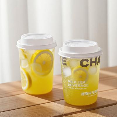 China Personalized 500ml 700ml Frosted Injection Molded PP Plastic Cups with Lids for sale