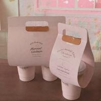 China Portable Takeaway carry Coffee Thickened Kraft Paper Paper Cup Holder for sale