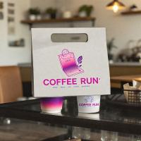 China Portable Takeaway carry Coffee Thickened Kraft Paper Paper Cup Holder for sale