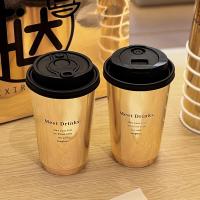 China Luxury Custom Gold Cardboard Double Layer Paper Cups with Lid for sale