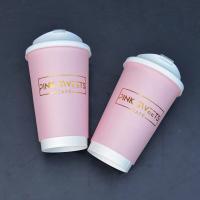 China Hot Stamping 90mm Double Wall Pink Paper Cup 8oz 10oz 12oz with Print logo for sale