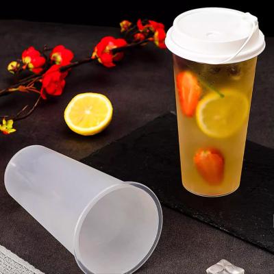 China 500ML Boba Bubble Tea Hard Premium PP Cups for Cold Drinks for sale