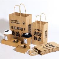 China Competitive Price Brown Kraft Paper Bags with Logo for Fast Food Packaging for sale