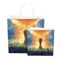 China Free Sample 2026 World Cup logo printed Luxury Paper Bags With Handle for sale