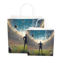 China Free Sample 2026 World Cup logo printed Luxury Paper Bags With Handle for sale