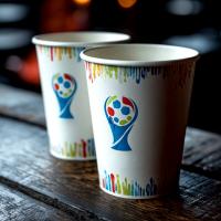 China 2026 World Cup City Theme Single Wall Paper Cup for Vendor Fast Beverage for sale