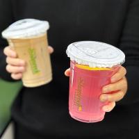 China 90mm 98mm Clear PET Single Wall Disposable Cups with Lids for cold drink for sale