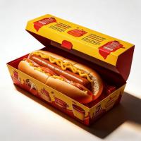 China Food Grade Packaging Kraft Paper Boxes Food Sandwich Container Hot Dog Box for sale