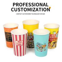 China Biodegradable FSC Certified Popcorn Bucket Craft Paper Cup for Football Events World cup for sale