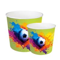 China Biodegradable FSC Certified Popcorn Bucket Craft Paper Cup for Football Events World cup for sale