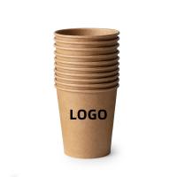 China 12oz 16oz Compostable Takeaway Paper Cups Biodegradable Hot Cold Coffee Cups for sale