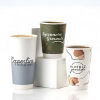 China 12oz 16oz Compostable Takeaway Paper Cups Biodegradable Hot Cold Coffee Cups for sale
