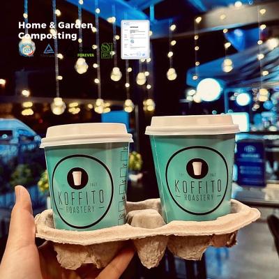China 12oz 16oz Compostable Takeaway Paper Cups Biodegradable Hot Cold Coffee Cups for sale