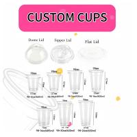 China Printed Logo 16oz Clear Iced Coffee Soda Food Grade Cold Drink Plastic PET Cups for sale