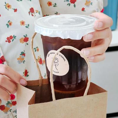 China Wholesale 12oz 16oz PET  Coffee Juice Tea Plastic Cup with Lid for sale