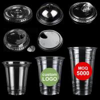 China China Wholesale Logo Printed Disposable 12oz Clear PET Plastic Cup with Lid for sale