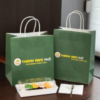 China Recyclable Disposable Sushi Kraft Paper Bag for Fast Food Go Delivery Restaurant for sale