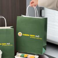 China Recyclable Disposable Sushi Kraft Paper Bag for Fast Food Go Delivery Restaurant for sale