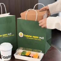 China Recyclable Disposable Sushi Kraft Paper Bag for Fast Food Go Delivery Restaurant for sale