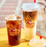 China Custom Print Logo Hard PP Frosted Plastic Bubble Boba Tea Juice Cups With Lids for sale