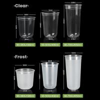 China Take Away Hard PP 12/16/22oz Round Bottom Bubble Tea Ice Coffee Plastic Cups With Lids for sale
