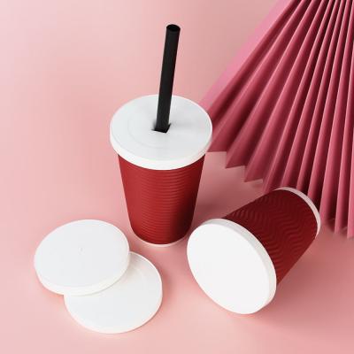 China Pulp Molding Easy Open Round Shape Hot Cold Beverage Paper Cup Lids for Takeout Use for sale