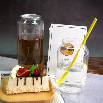 China New Design Custom Disposable Clear Plastic Milk Tea Juice Cake Cans with Open Lids for sale