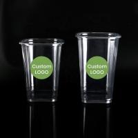 China Wholesale 16oz 20oz 22oz 24oz Square PET Clear Plastic Cup with Lids for sale