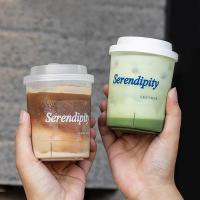 China Frosted 500ml 16oz Fat Hard PP Plastic Smoothie Matcha Coffee Cups for sale