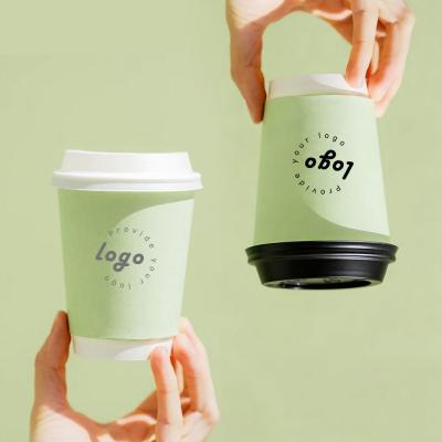 China Wholesale Cafe Disposable Double Wall 8/10/12oz Paper Cups for sale