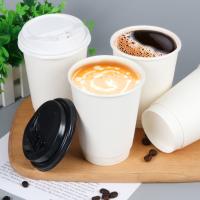 China Custom branded cup 12oz printed reusable coffee Paper cups for sale