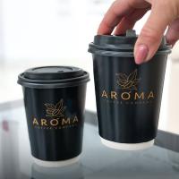 China Brand Design Double Wall Black Coffee Paper Cup for Hot Drinks for sale