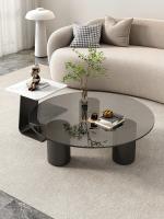 China Nordic Style Tempered Glass Tea Table Hotel Furniture Villa Glass Coffee Table for sale