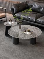 China Nordic Style Tempered Glass Tea Table Hotel Furniture Villa Glass Coffee Table for sale