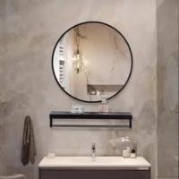 China Tempered Round Mirror Glass 3mm Thick Digital Display LED Mirror Glass for sale