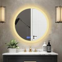 China Tempered Round Mirror Glass 3mm Thick Digital Display LED Mirror Glass for sale