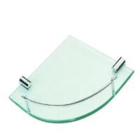China Aluminium Glass Bathroom Shelves Wall Mounted 2 Tier Glass Shower Shelf for sale