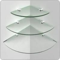 China Stainless Steel 3 Tier Glass Shelf CCC Wall Mounted Glass Shelf for sale