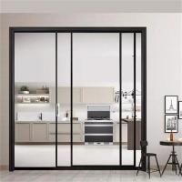 China Double Glazed Aluminum Framed Sliding Door For Kitchen Room for sale