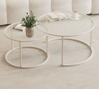 China Nordic Style Glass Coffee Table Combo Glass Round Tea Table for sale