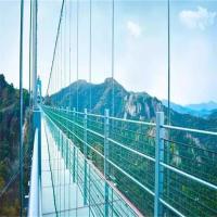 China Clear Or Frosted Anti Slip Glass Floor Walkway With Acid Etched for sale
