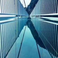 China Translucent Glass Passageway Tempered Toughened Double Triple Laminated for sale