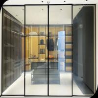 China Wardrobe Bedroom Closet Set Tempered Glass Sliding Doors Customized for sale