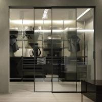 China Wardrobe Bedroom Closet Set Tempered Glass Sliding Doors Customized for sale