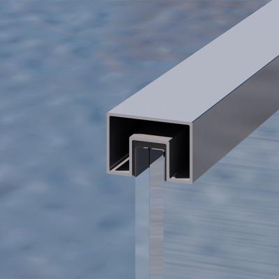 China 12mm Laminated Glass Railing Balustrade Profiles Aluminum Profile for sale