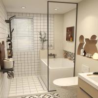 China Matte Black Aluminium Shower Enclosure Bathroom Tempered Glass Partitions for sale