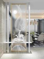 China 12mm Drawing Room Glass Wall Frosted Glass Partition For Living Room for sale