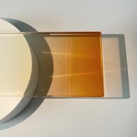 China Translucent Gradient Glass 4+4mm Citrus Ivory Double Glazing Laminated Glass for sale