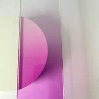 China White Purple Gradient Glass Laminated Stained Fused Art Glass for sale